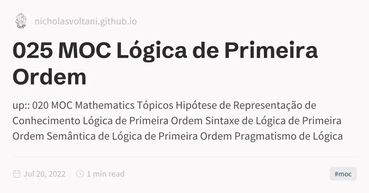 025 MOC Lógica de Primeira Ordem