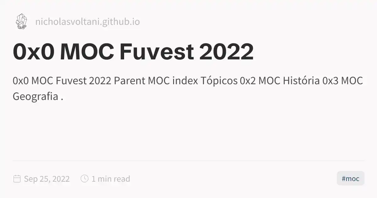 0x0 MOC Fuvest 2022