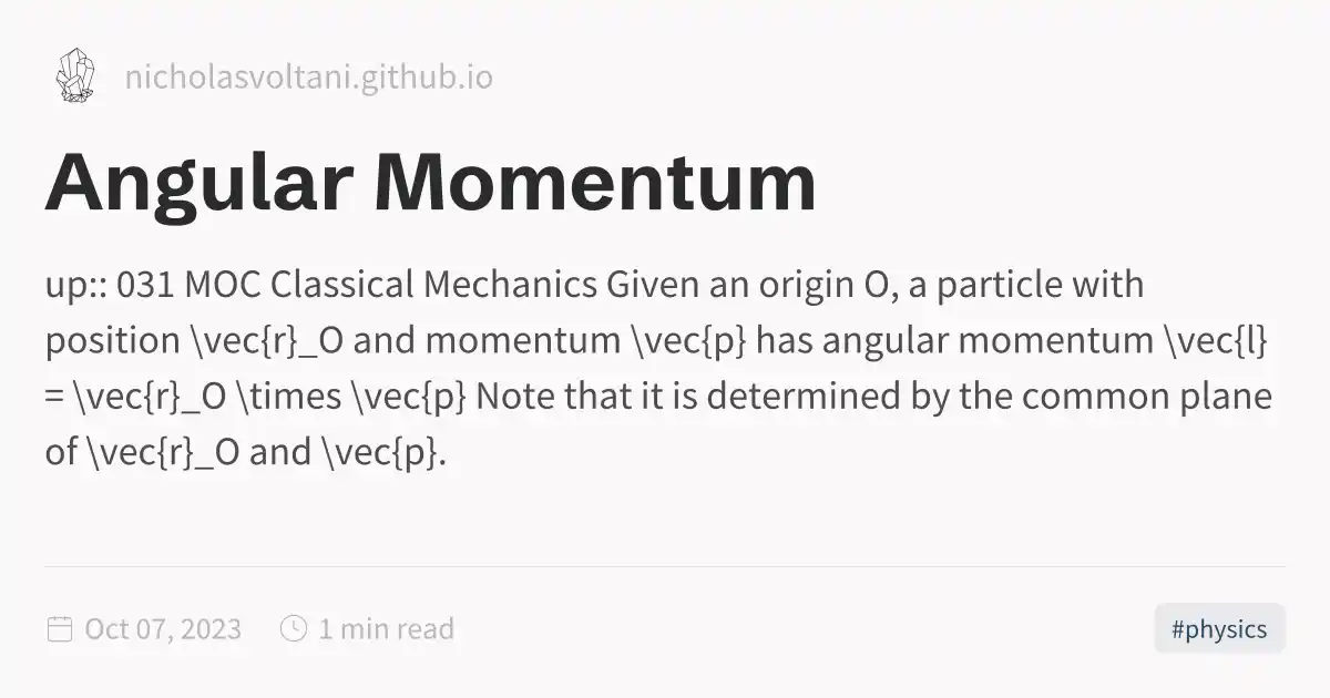 Angular Momentum