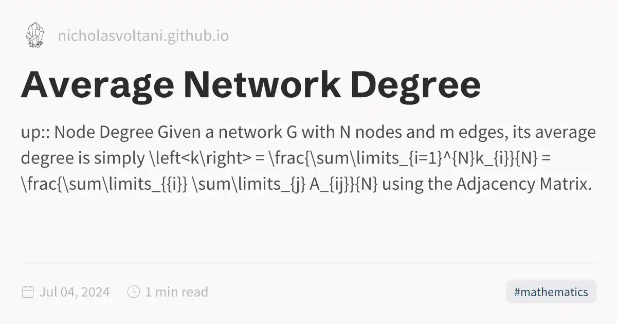 Average Network Degree