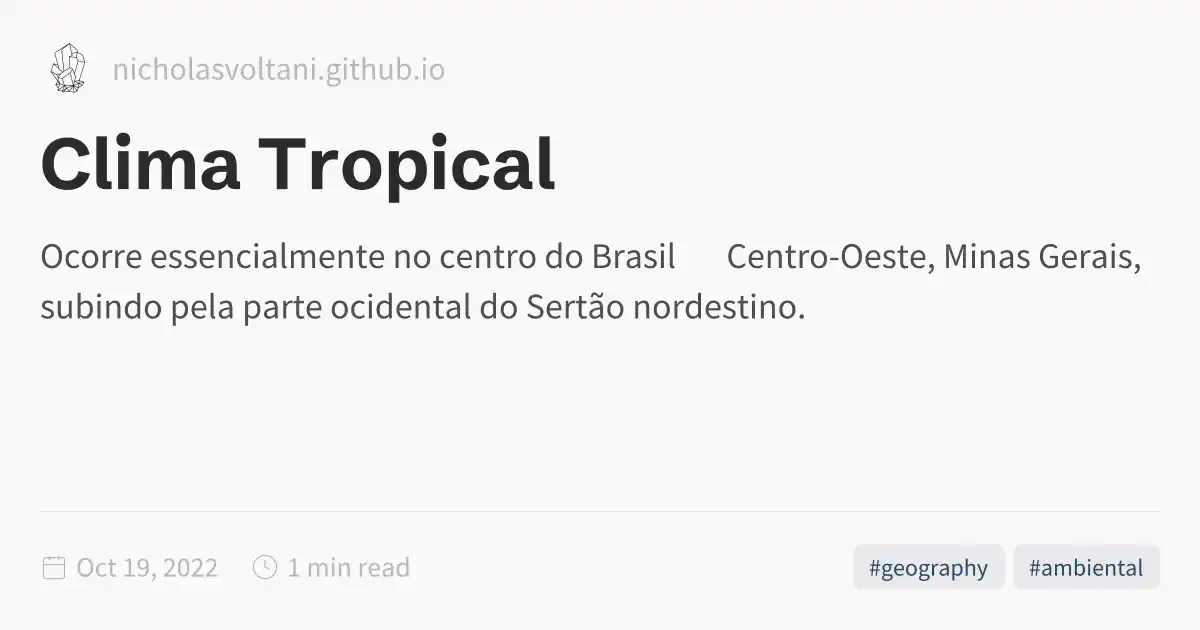 Clima Tropical