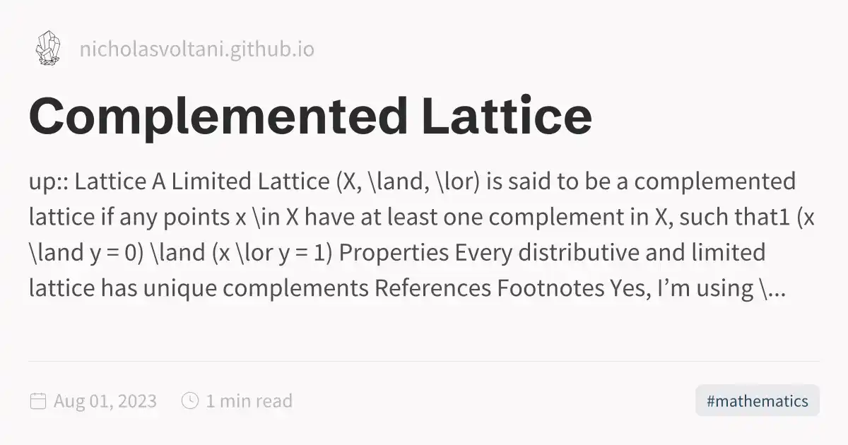 Complemented Lattice