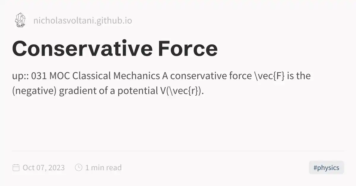 Conservative Force