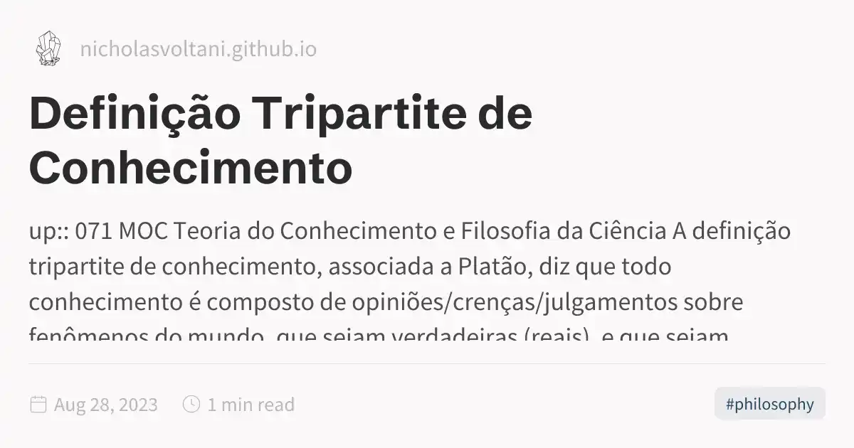 Definição Tripartite de Conhecimento