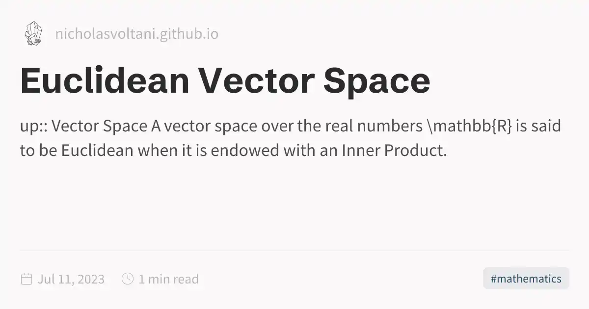 Euclidean Vector Space