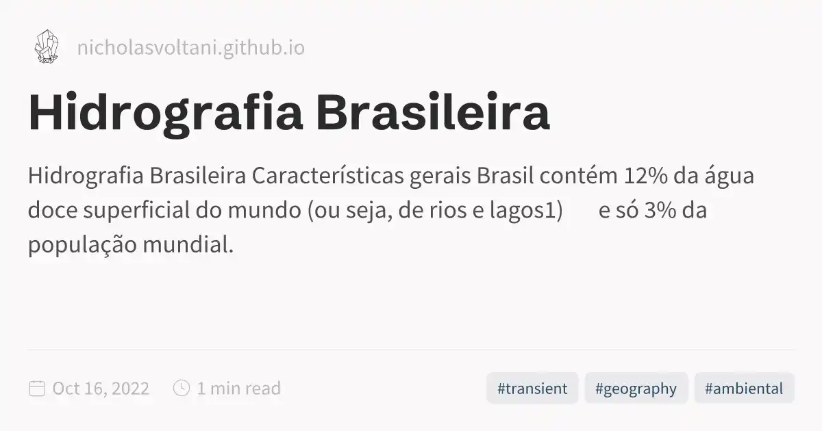 Hidrografia Brasileira