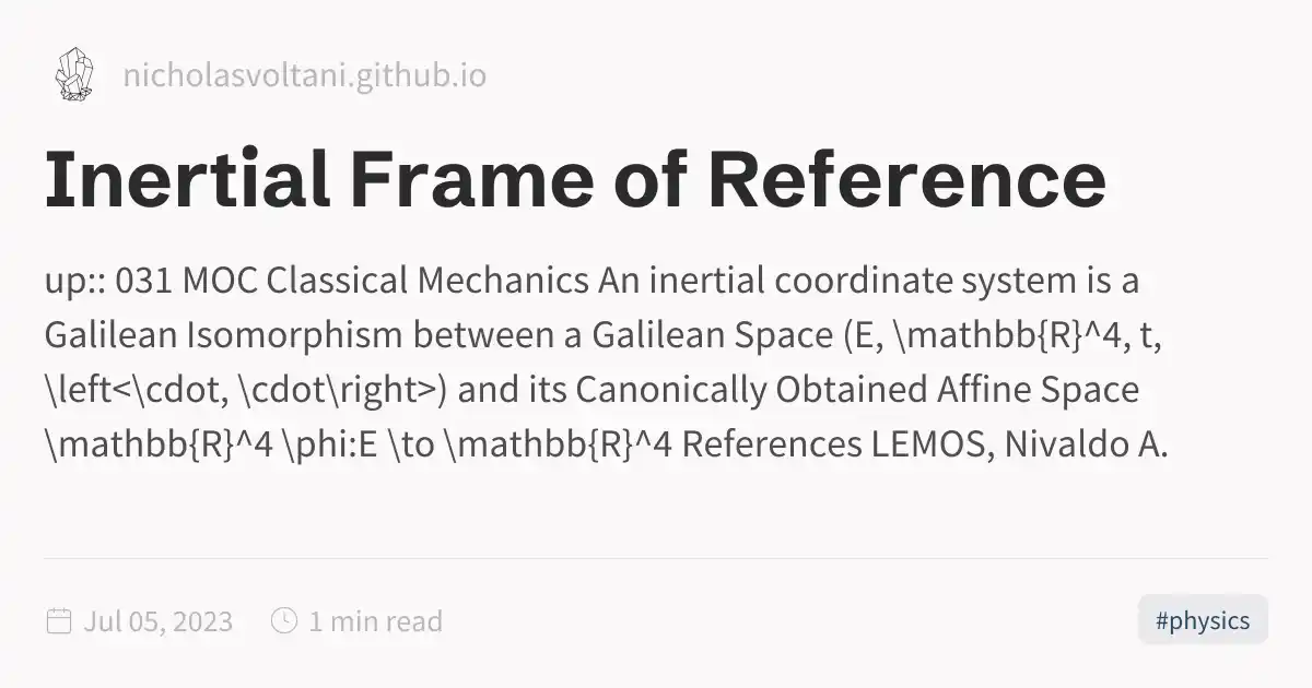 Inertial Frame of Reference