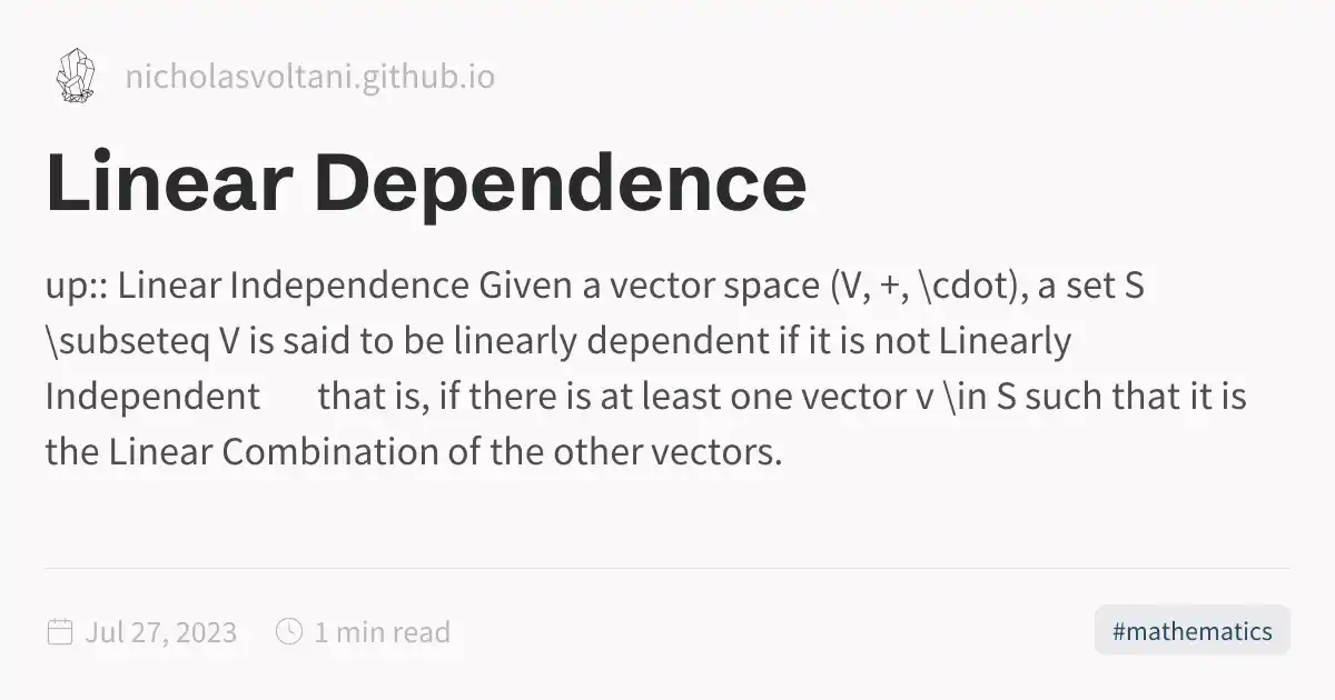 Linear Dependence