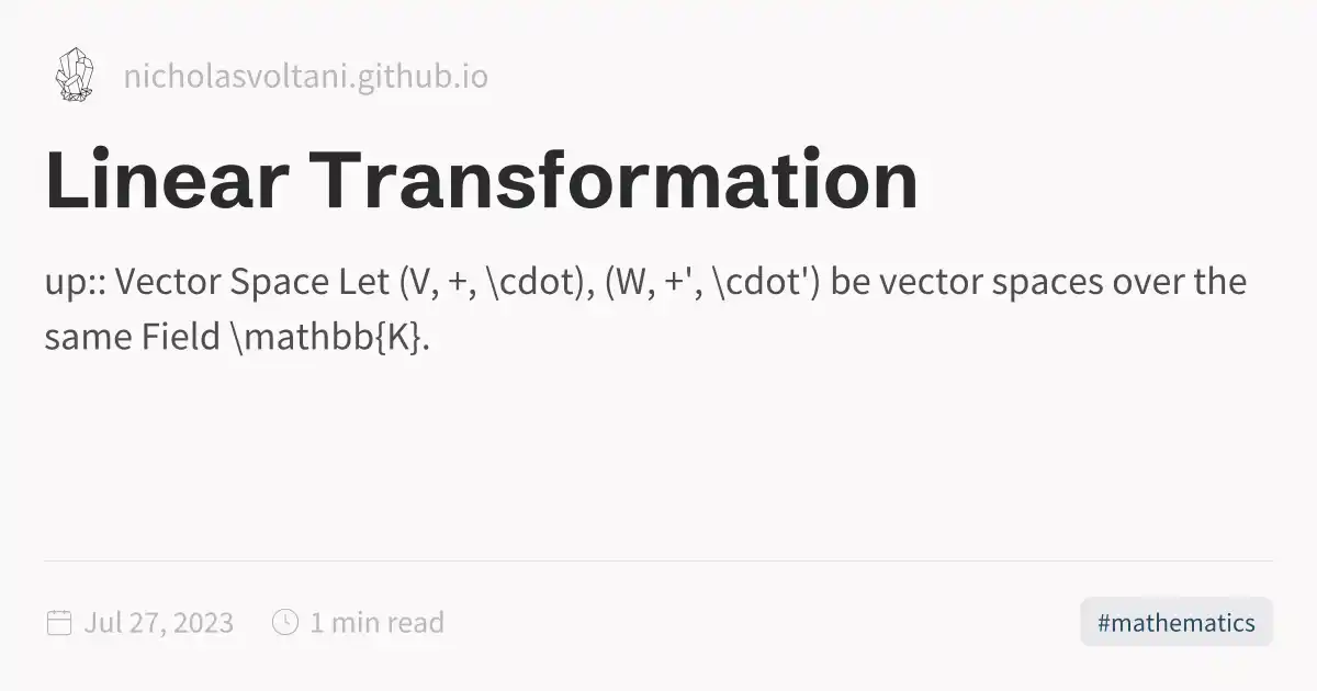 Linear Transformation