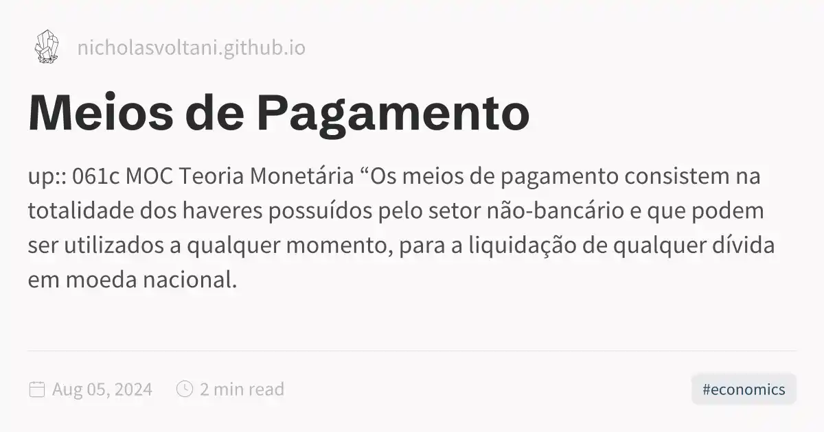 Meios de Pagamento