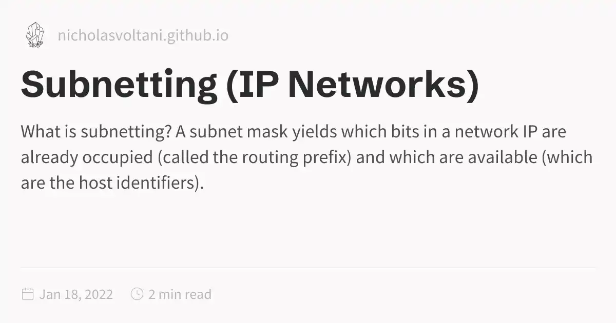 Subnetting (IP Networks)