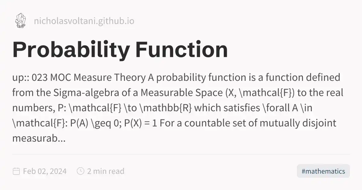 Probability Function