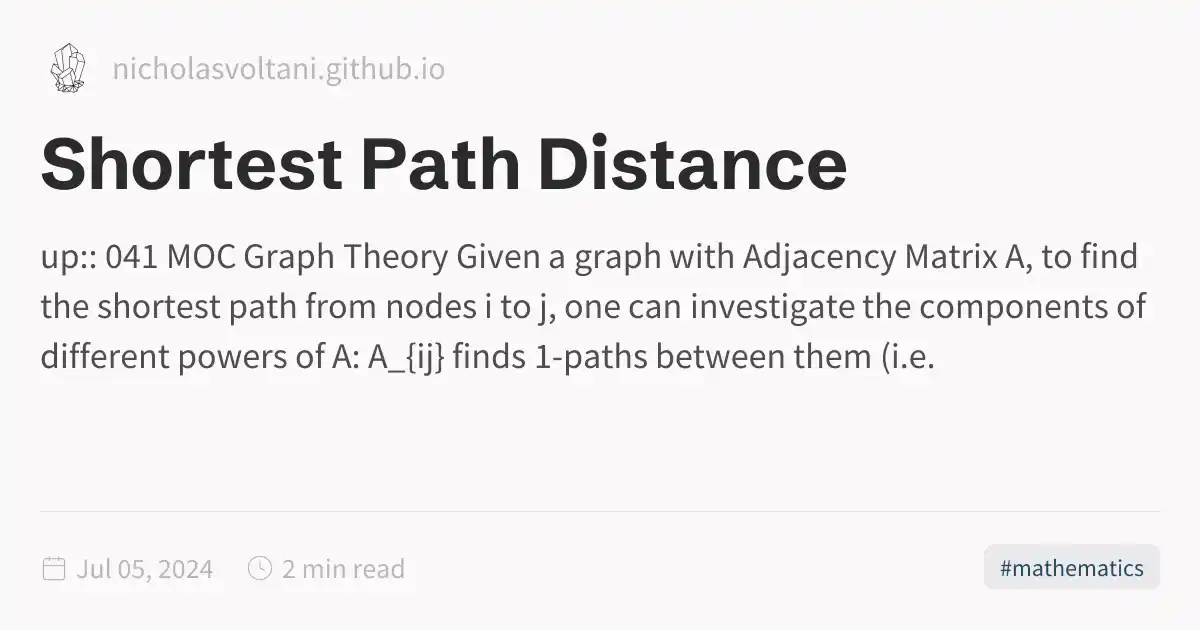 Shortest Path Distance