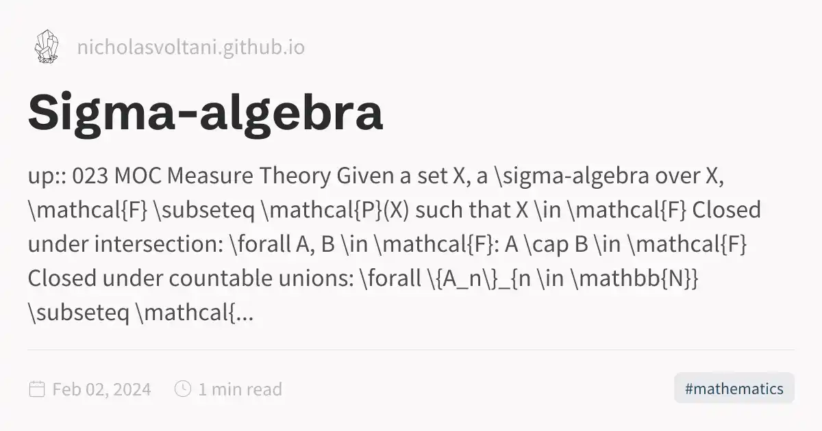Sigma-algebra