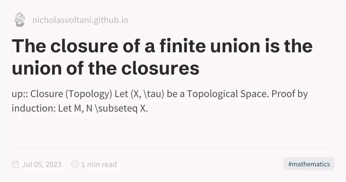 The closure of a finite union is the union of the closures