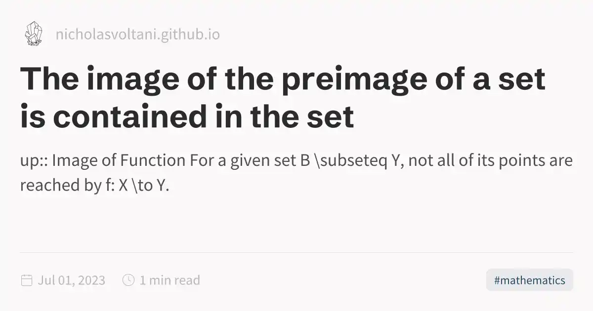 The image of the preimage of a set is contained in the set