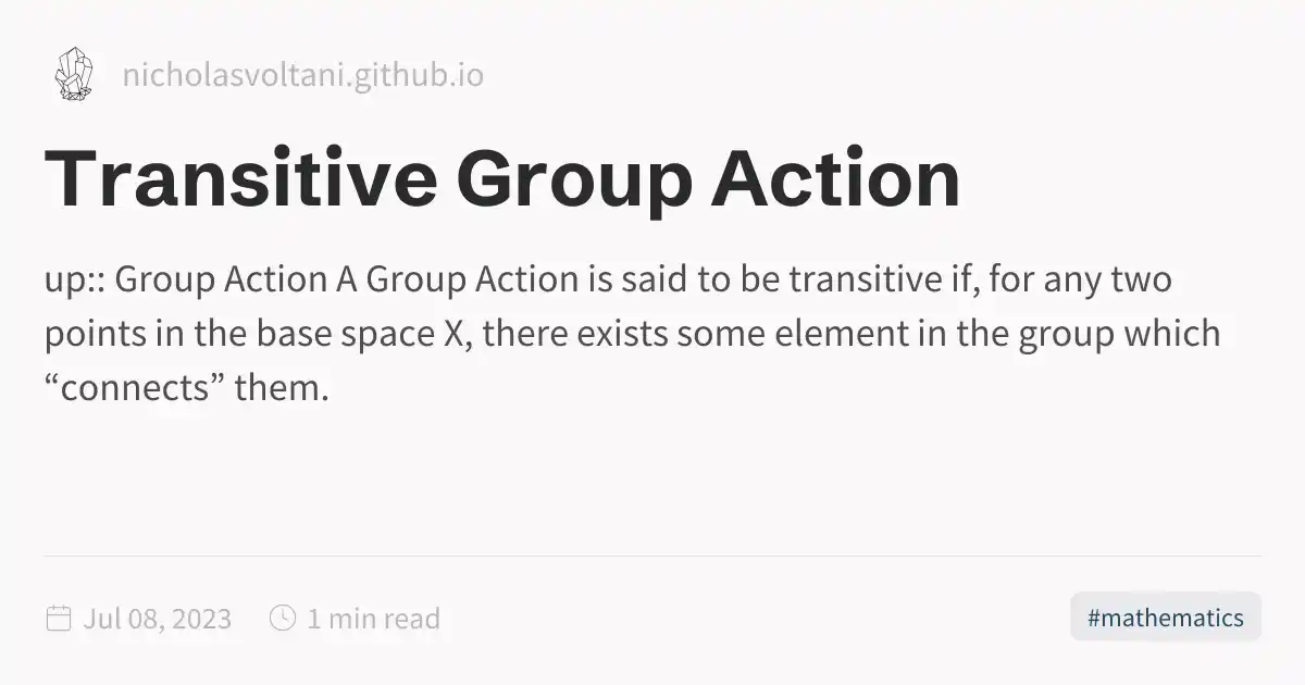 Transitive Group Action
