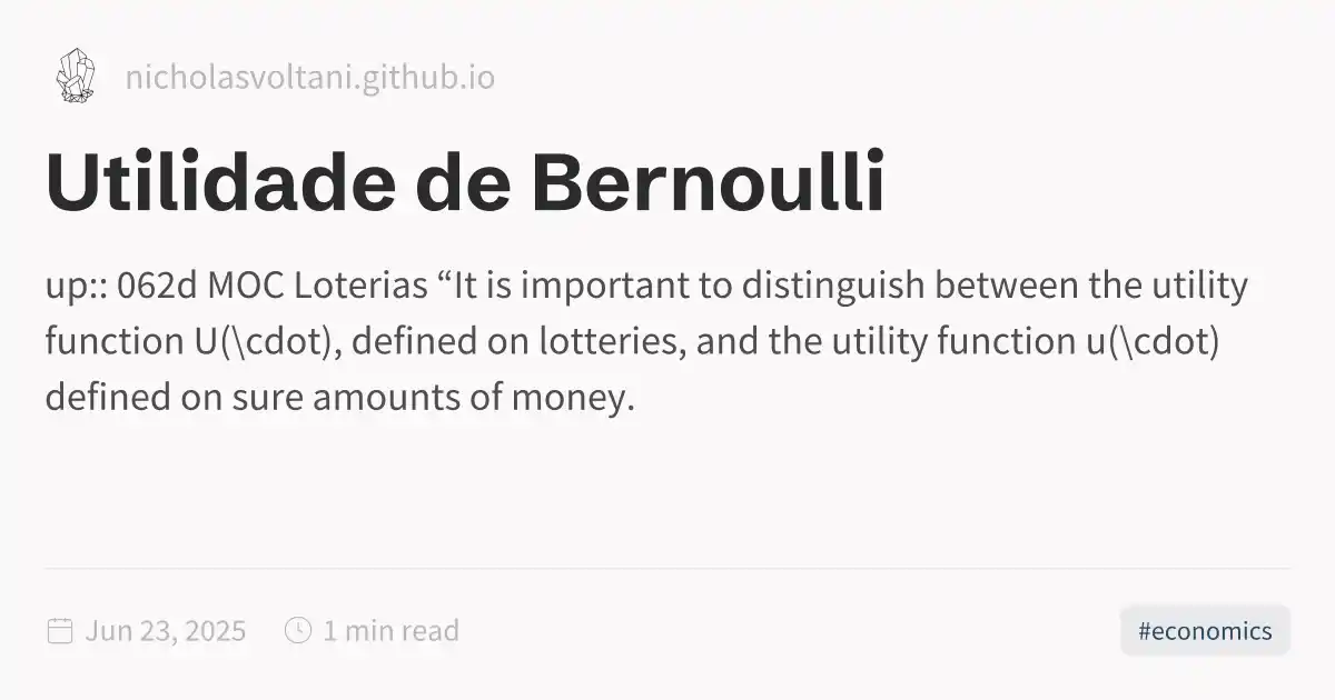 Utilidade de Bernoulli